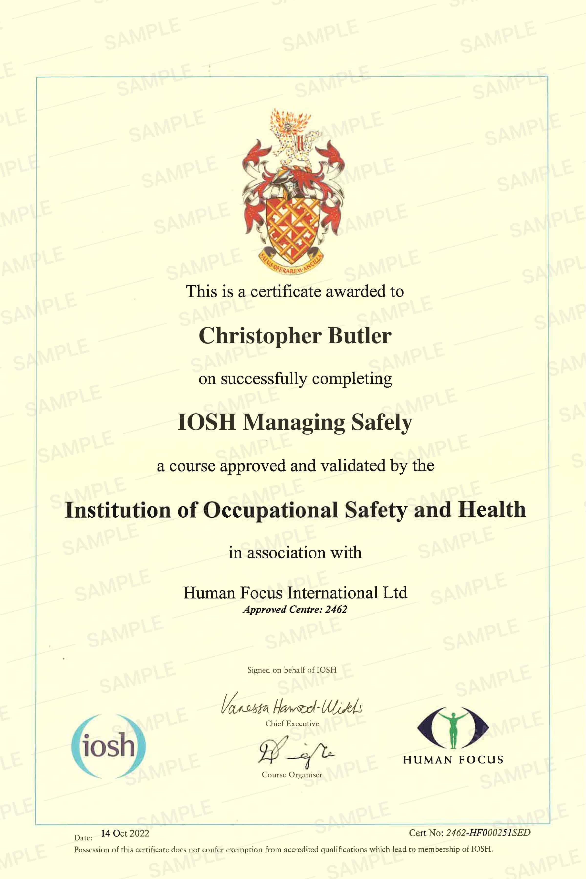 Iosh Managing Safely Atelier yuwa ciao jp