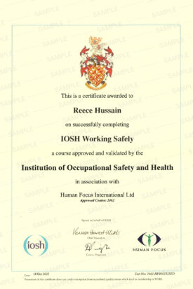 IOSH Working Safely | Online Course | Human Focus