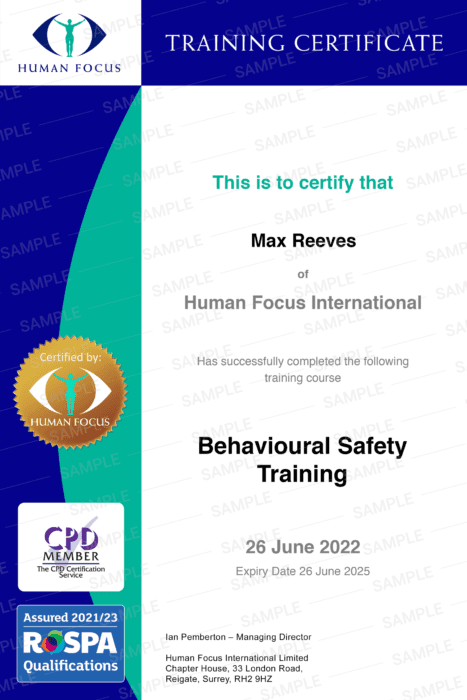 Behavioural Safety Training | Online Courses | Human Focus
