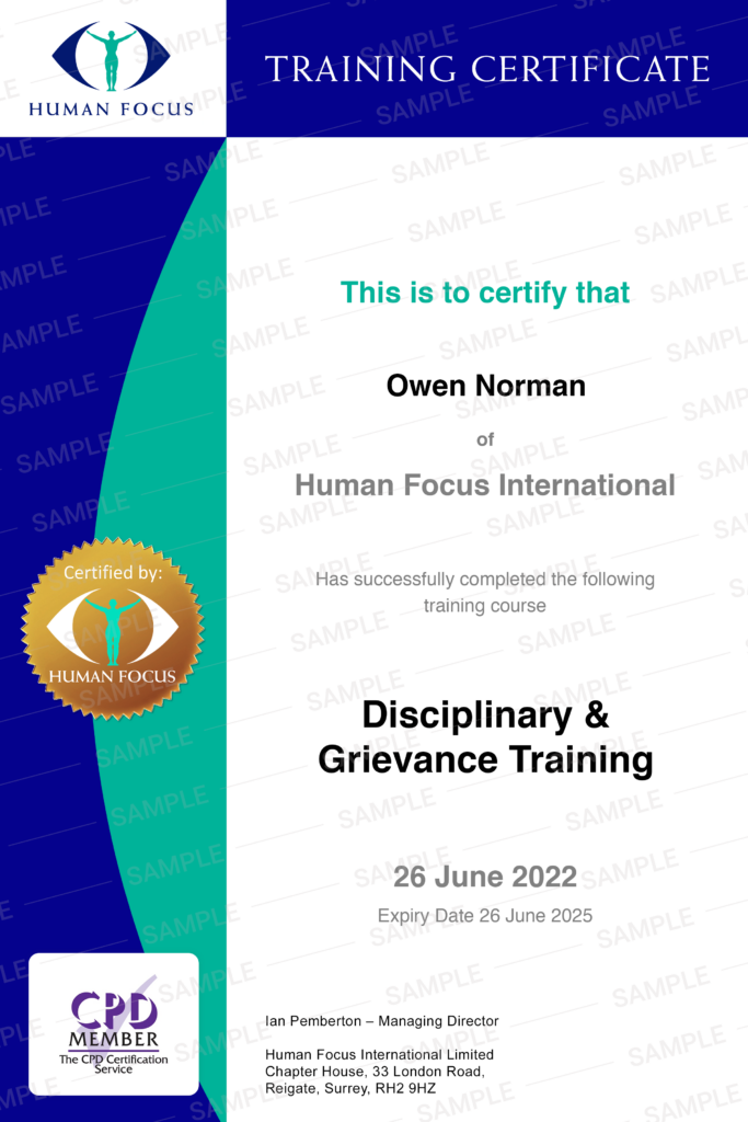 Disciplinary and Grievance Training | Online Course | Human Focus