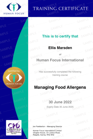 Food Allergen Training | Online Course | Human Focus