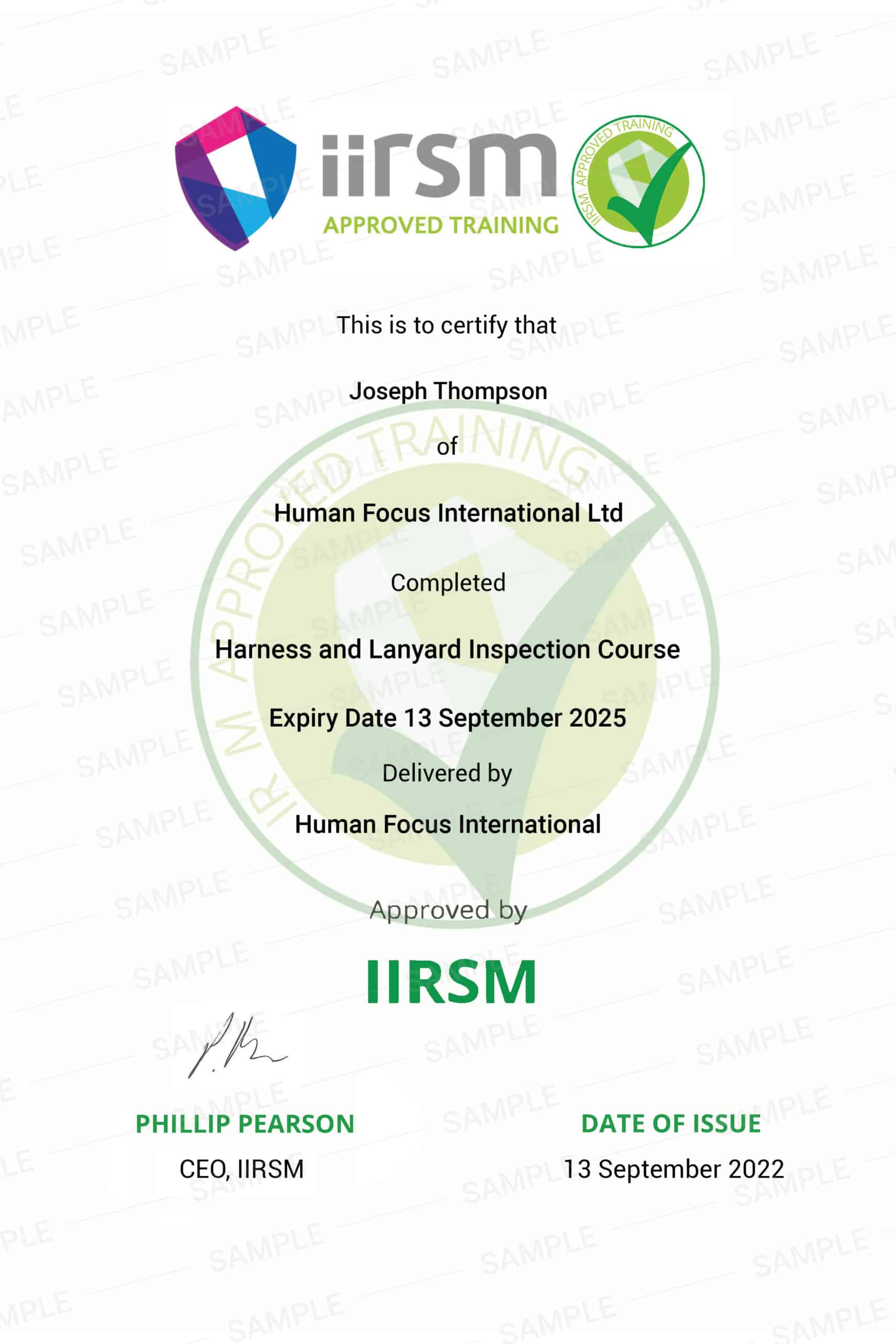 Harness and Lanyard Inspection | Online Course | Human Focus